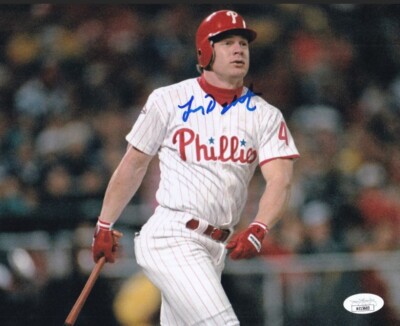 LENNY DYKSTRA Signed Philadelphia Phillies 8x10 Photo (JSA Basic COA ...