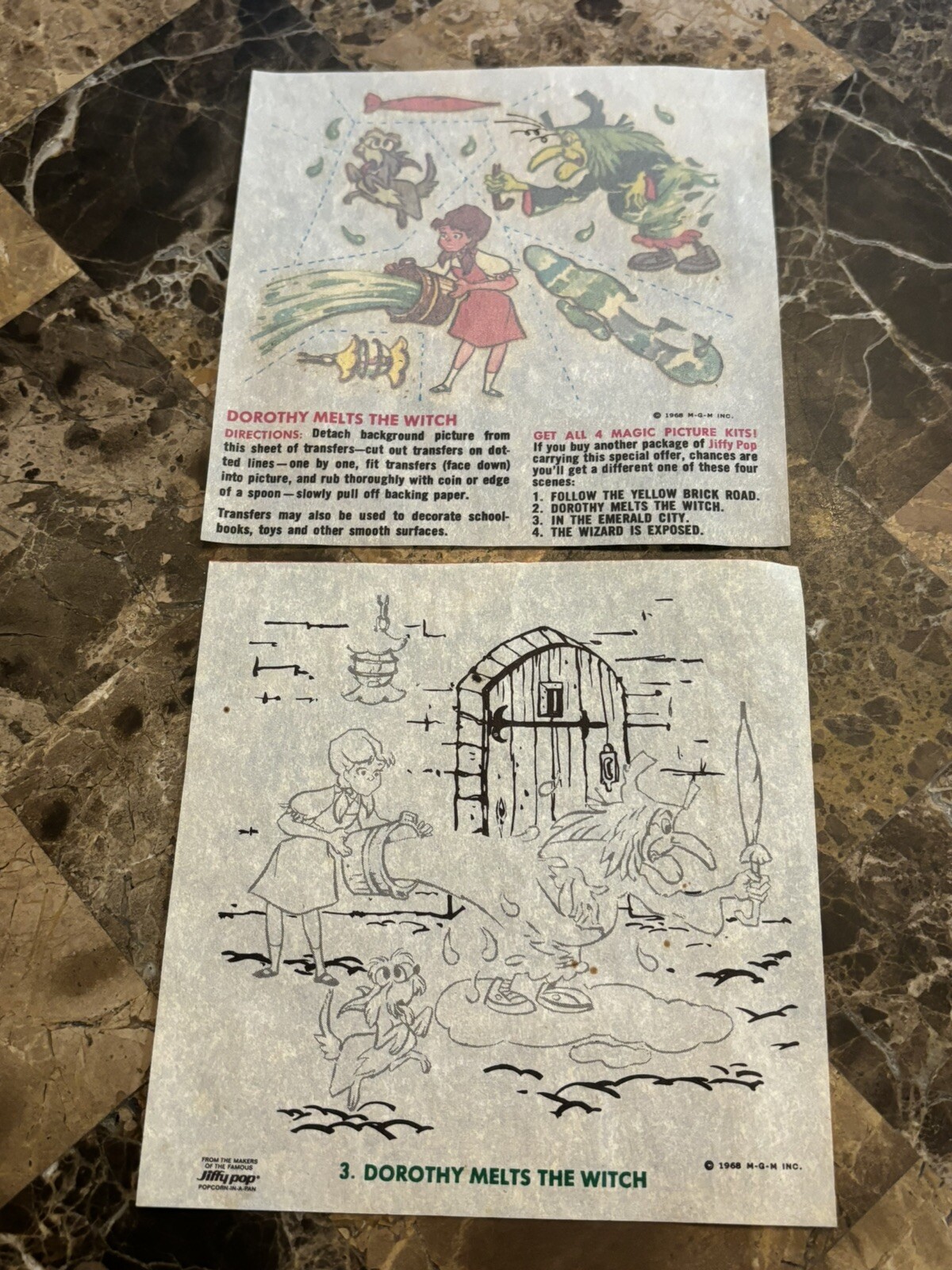 VINTAGE 1968 PREMIUM JIFFY POP POPCORN WIZARD OF OZ TRANSFER DOROTHY ...