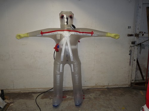 Inflatable supplied air PVC hazmat nuclear radiation protection suit XL ...