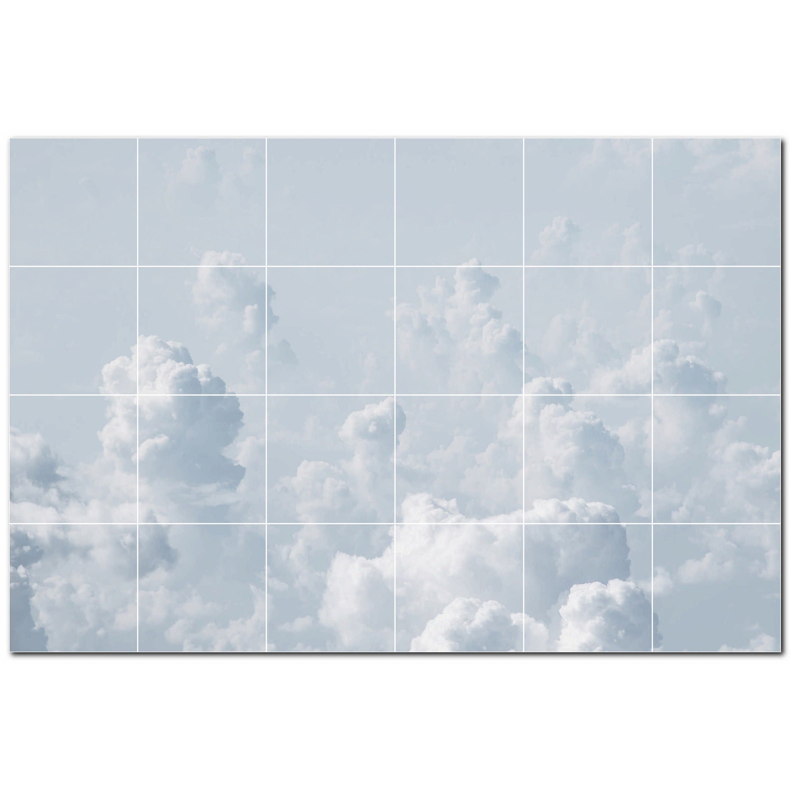 Clouds Ceramic Tile Wall Mural PT500376. 48" W x 32" H (24) 8x8 tiles ...