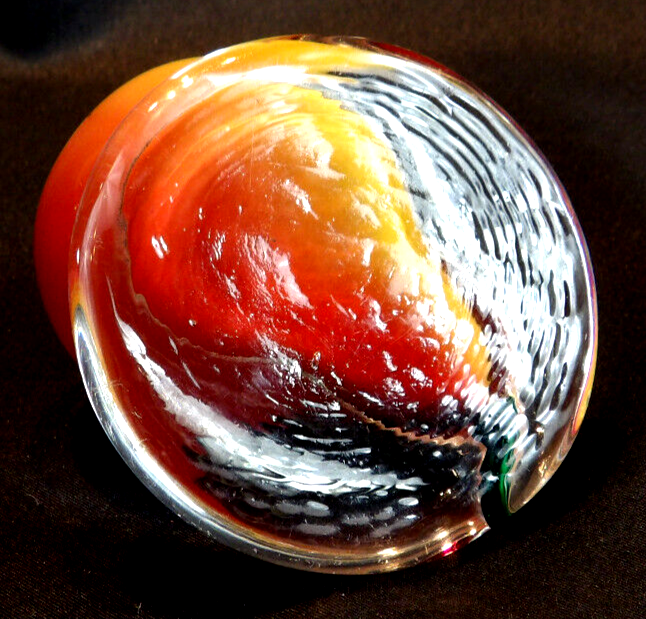 New England Glass Co. Hollow Blown Glass Pear Paperweight Green Blossom ...