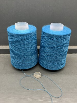 2 x 250G NICE TURQUOISE BLUE COLOUR 2/36NM VERY FINE WORSTED WOOL YARN ...