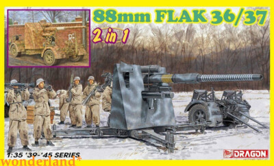 DRAGON 6923 1/35 German 88mm FLAK 36/37 2in1 w/Figure | eBay