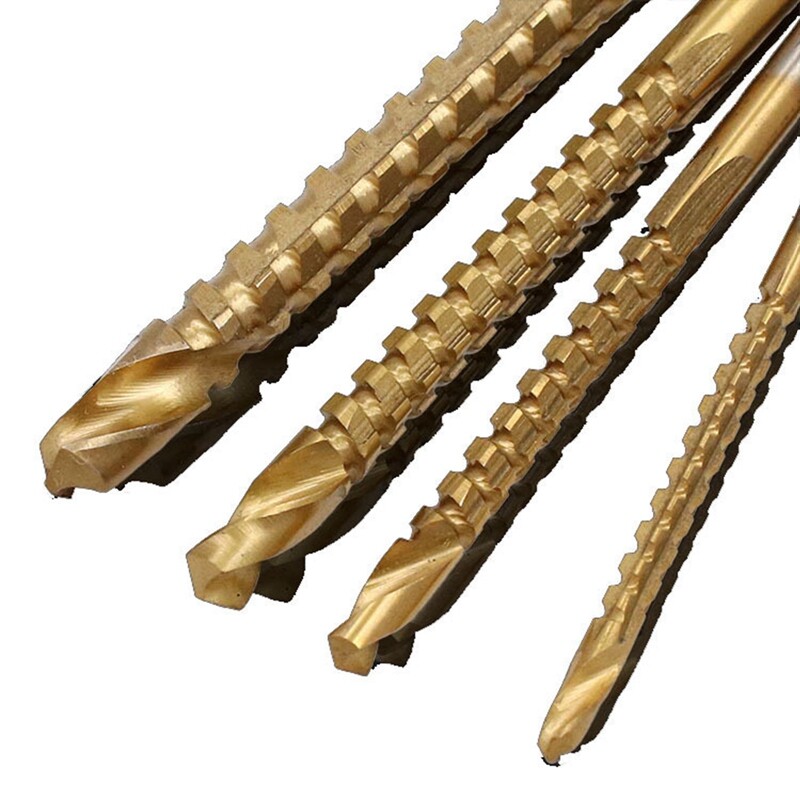 6Pcs Titanium Twist Drill Bit Set Full Grinding Blade High-Speed Steel ...