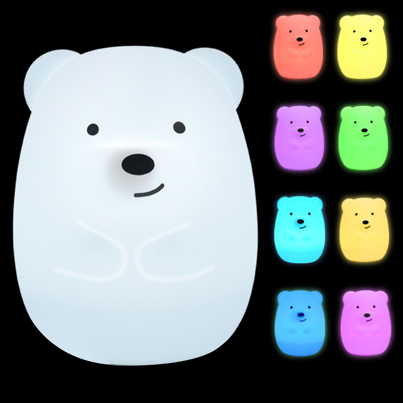 Bear Silicone Night Pat Pat Color-changing S1U3 | eBay