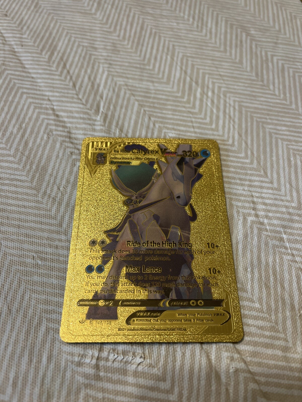 Pokemon Gold Fan Art Ice Rider Calyrex VMAX 320 HP 46/198 | eBay