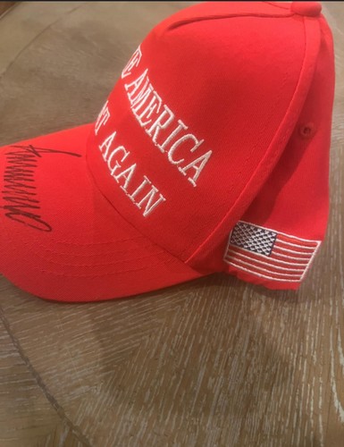 PRESIDENT DONALD TRUMP SIGNED AUTOGRAPH HAT MAKE AMERICA GREAT AGAIN ...