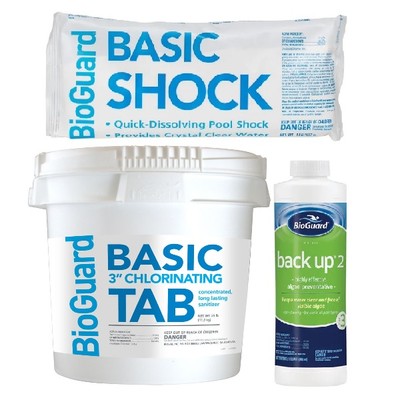 BioGuard Pool Chemicals Kit - 25 lbs Basic Tabs - 12 lbs Basic Shock ...
