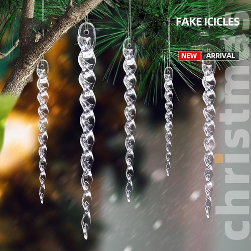 6pcs 13.5cm Clear Fake Icicle Xmas Tree Home Decoration | eBay Australia