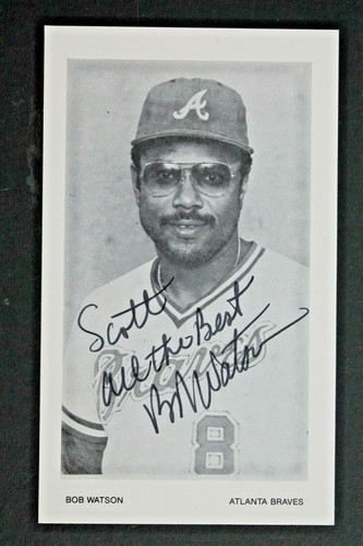 Bob Watson (d.2020) Atlanta Braves Signed Autograph 3x5 Photo | eBay