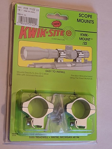 Kwik-Site . 22 Mount Grooved 1" scope Mounts rings KSN-TO22-1S silver | eBay
