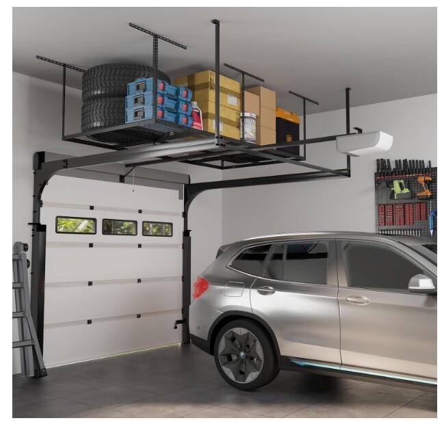 FLEXIMOUNTS 4x8 Overhead Garage Storage Rack, Adjustable Garage Storage ...
