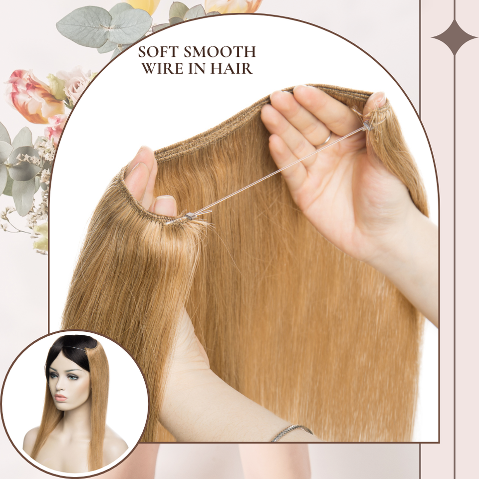 Hidden Secret One Piece Weft Wire on 100% Real Hair Human Extensions ...