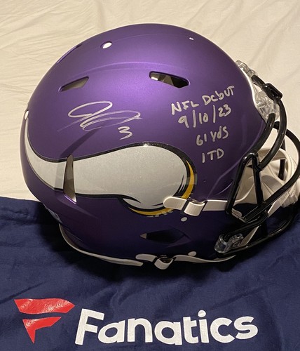 JORDAN ADDISON SIGNED MINNESOTA VIKINGS F/S SPEED AUTHENTIC HELMET ...