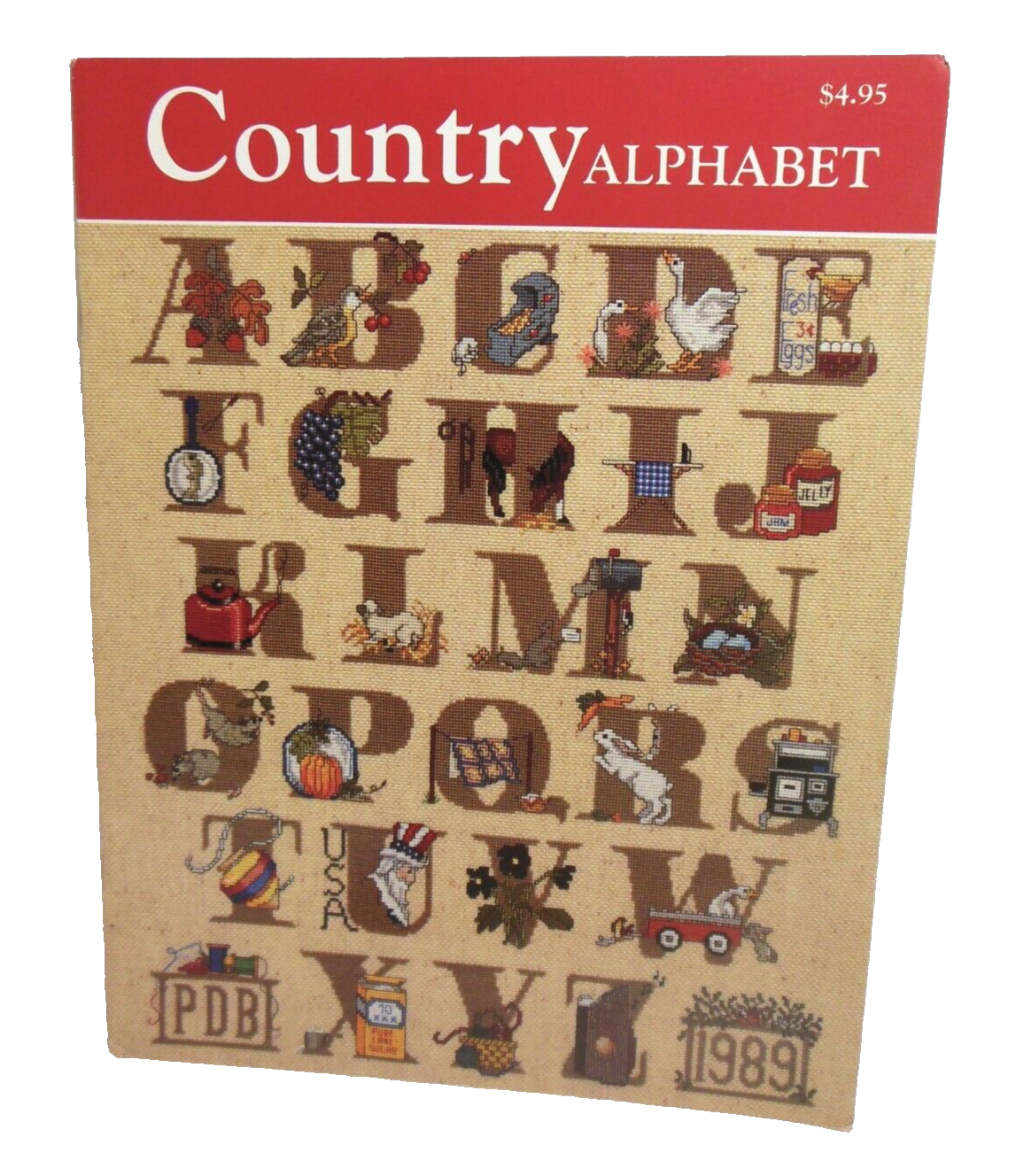 ALPHABET Country Script AND Clown Cross Stitch Pattern LOT ABCs Letters ...