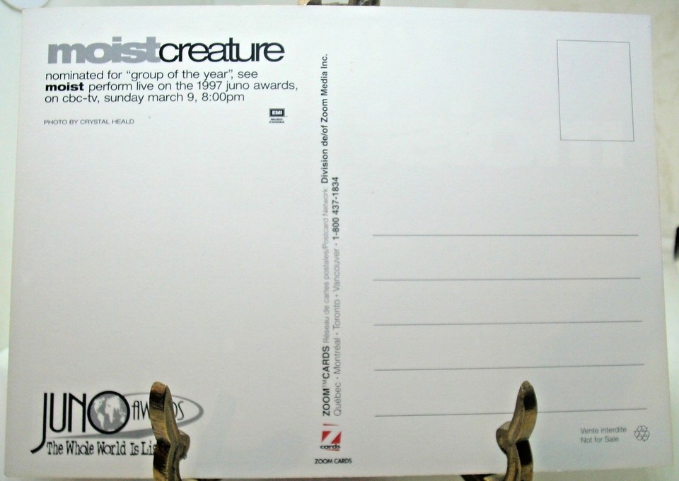 A 97 Promo Ad postcard 4 Band Moist Creature Nominated Band of the year ...