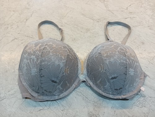 Victoria's Secret Silvery / Gray Lace Padded Push-Up Bra- 38B Multi Way ...