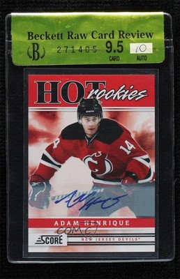 2011-12 Score Hot Rookies Signatures Adam Henrique #543 Rookie Auto RC ...