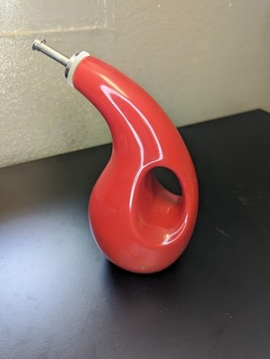Rachel Ray Red EVOO Olive Oil Vinegar Glazed Ceramic Bottle Dispenser ...
