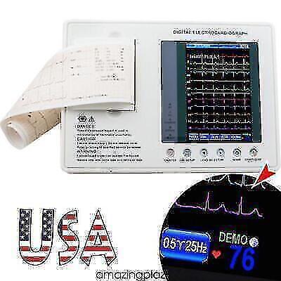 Portable ECG EKG Monitor 3-Ch US Seller Heartbeat Electrocardiograph ...