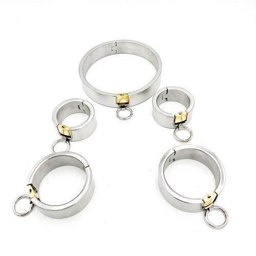 Stainless Steel Slave Handcuffs Restraint Rings NeckCollar Wrist Lock AnkleCuff | eBay
