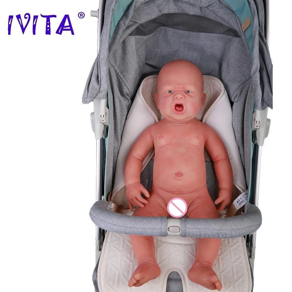 57cm 5.9kg IVITA Full Body Silicone Crying Baby Doll Realistic Lifelike ...