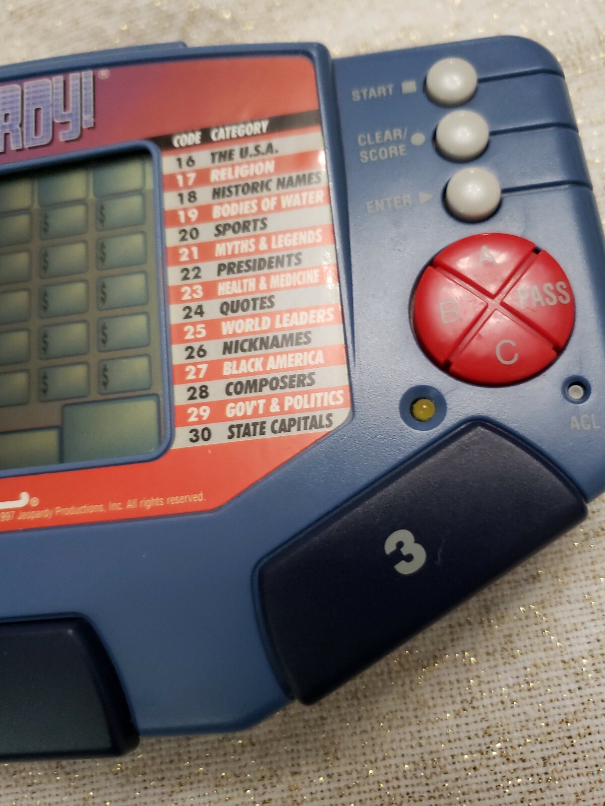 1995 Jeopardy Vintage Tiger Electronic Handheld Game Console w ...