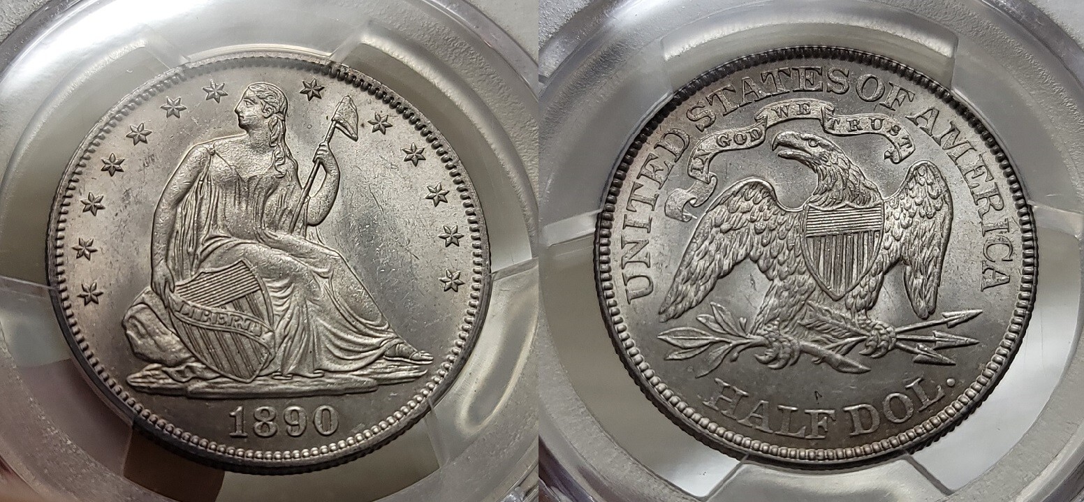 1890 Seated Liberty Half Dollar 50c PCGS MS 64 | eBay