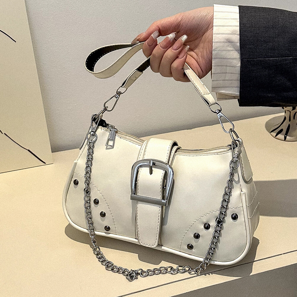Women Armpit Bag for Lady Cool Style Hobo Bag with Chain Ornament ...