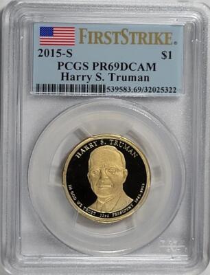 2015 - S Harry S. Truman Dollar - PCGS PR69DCAM - First Strike | eBay