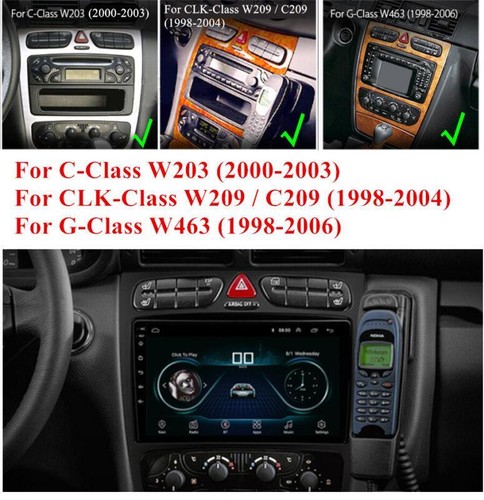 For Mercedes-Benz C-Class W203 Car Stereo Radio GPS NAVI 9" Android 10. ...