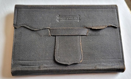 1885 Early Antique Leather Fold Diary/Journal Handwritten George Strunk ...