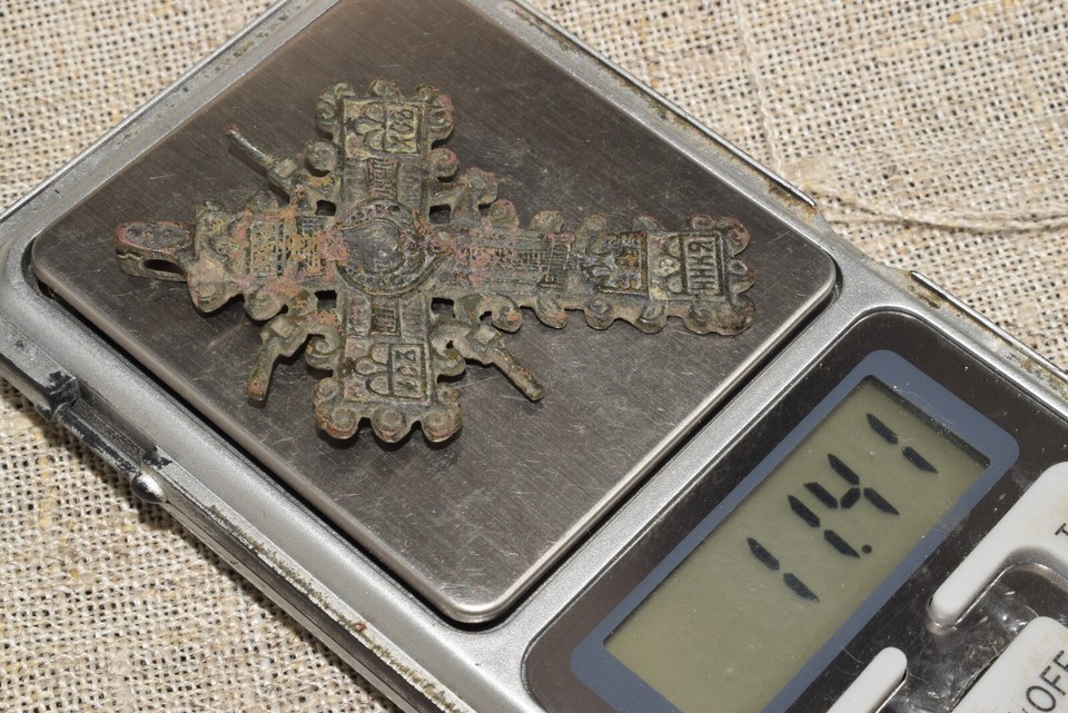 ANTIQUE 18 CENTURY UKRAINE russian COSSACK CROSS Orthodox Icon CRUCIFIX ...
