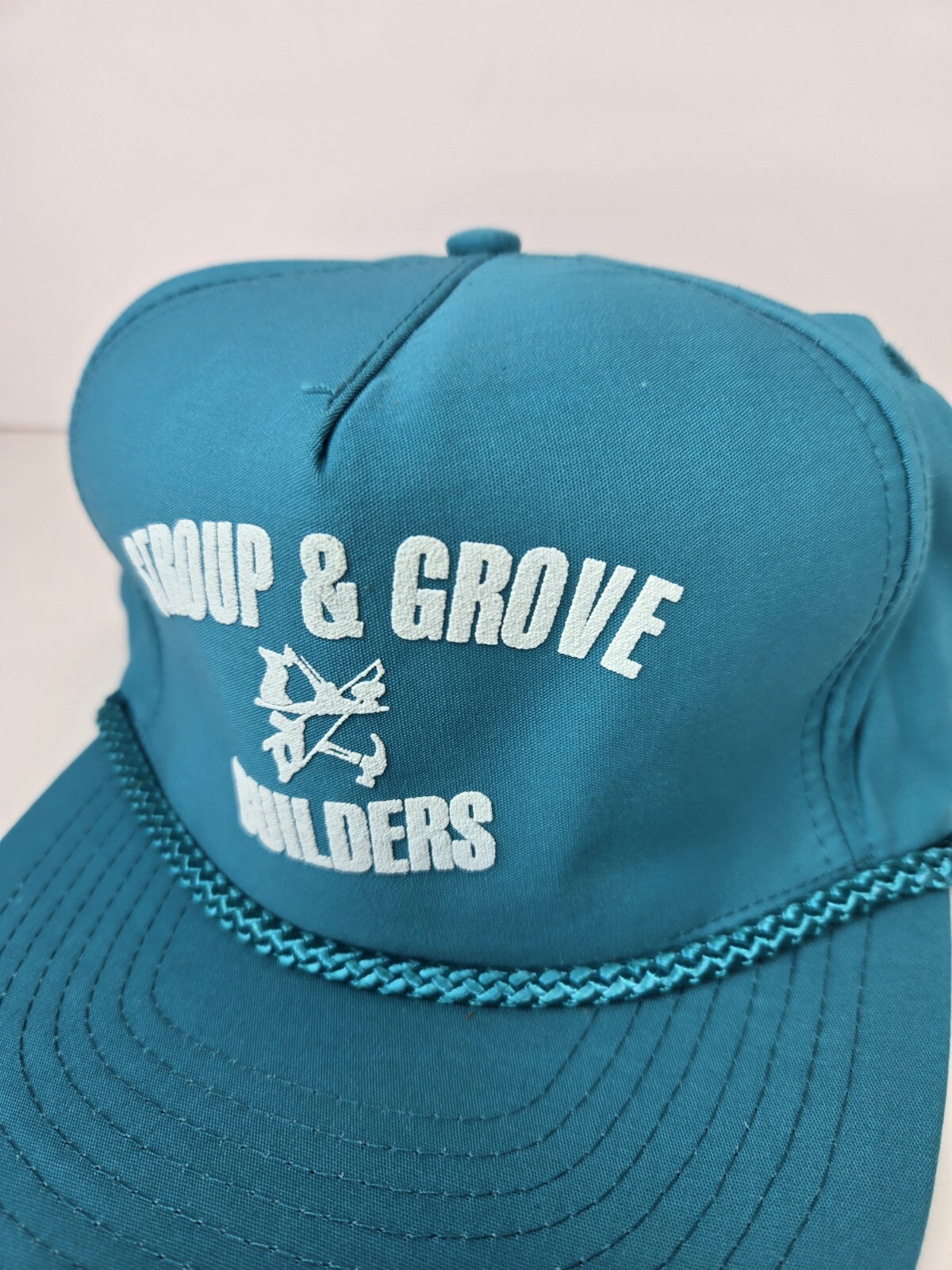 Vintage Leather Strap Hat W/ Braided Rope Stroup & Grove Builders ...