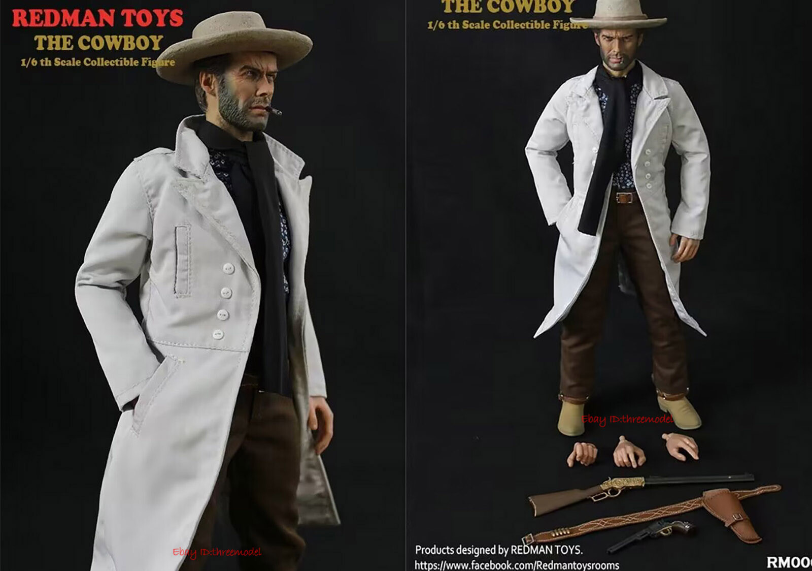 REDMAN TOYS Clint Eastwood COWBOY Blonde RM006 12" Action Figure In ...