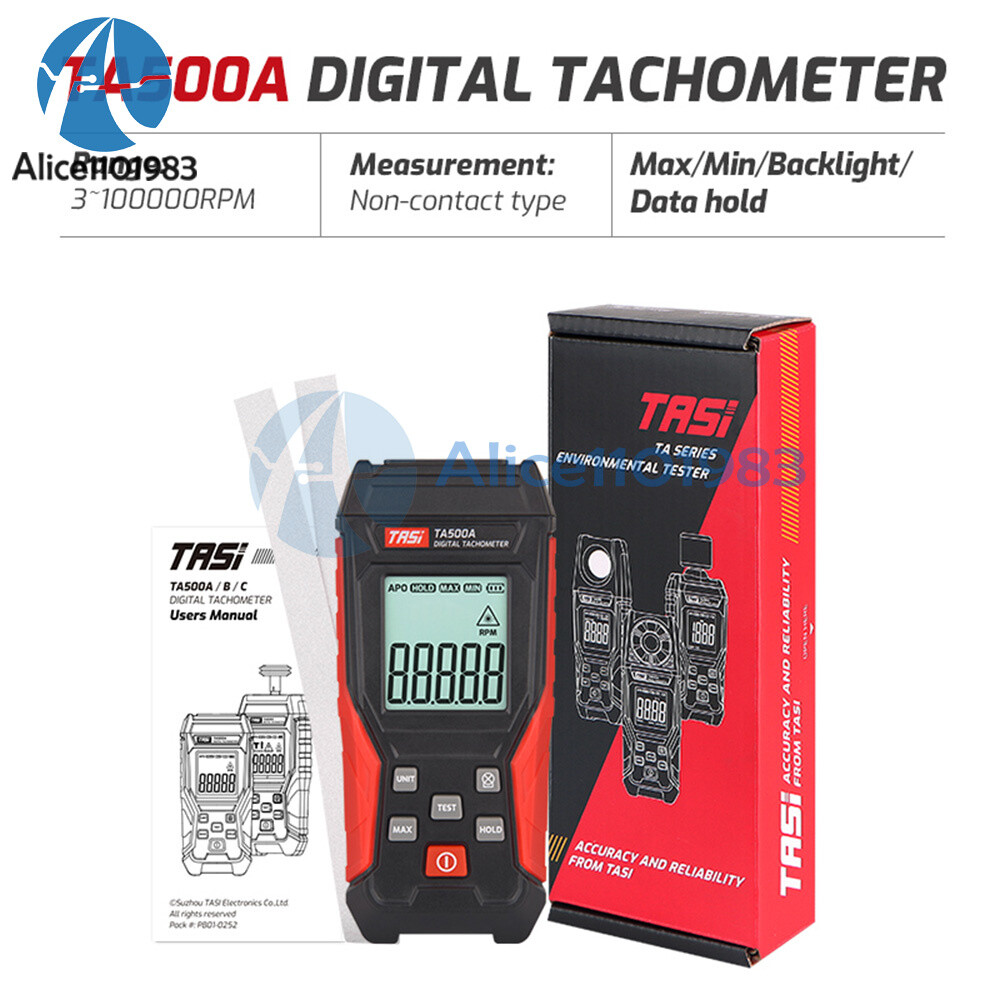 TASI TA500 LCD Digital Photoelectric Tachometer RPM Tach Meter Speed ...