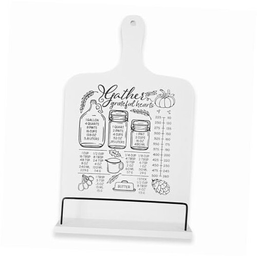 Cookbook Stand, Recipe Book Holder for Kitchen Counter, Farmhouse White ...