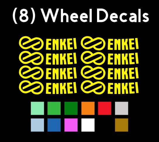 8 Enkei Logo Vinyl Decals Stickers for GTC01 PF01 RPF1 Wheels Rims | eBay