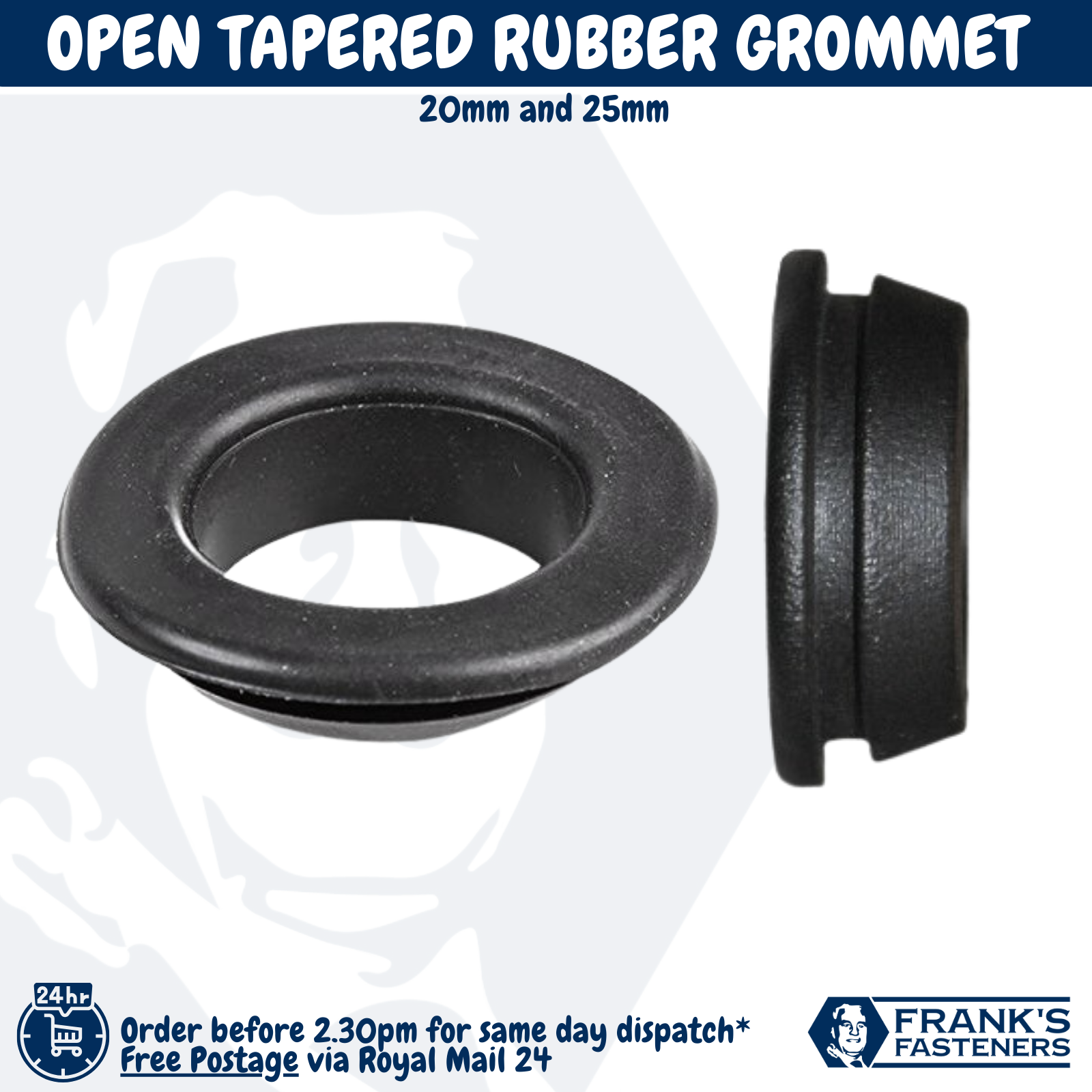 Wiring Open Grommets 20mm 25mm (Tapered Edge = Easy Fast Fit) - Rubber ...