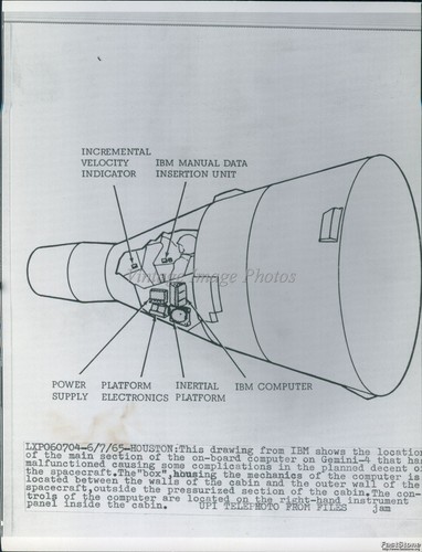 1965 Houston Tx Ibm On Board Computer Gemini 4 Drawing Spacecraft ...