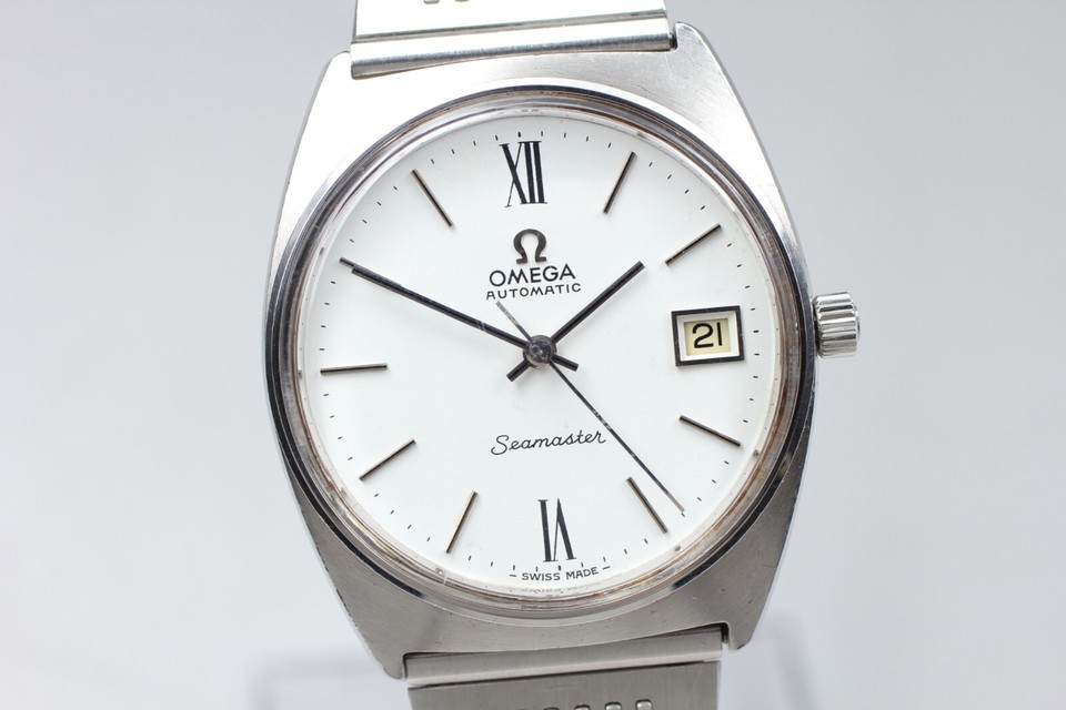 [EXC+5] Vintage OMEGA Seamaster Cal 1012 White Dial Automatic Mens 34mm ...