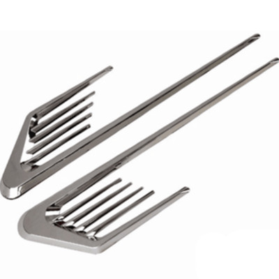 2x Chrome Euro Style Fake Decorative Hood Intake Grille Car Air Flow ...