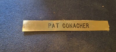 NHL New Jersey Devils Pat Conacher Locker Room Name Plate 1985-1992. | eBay