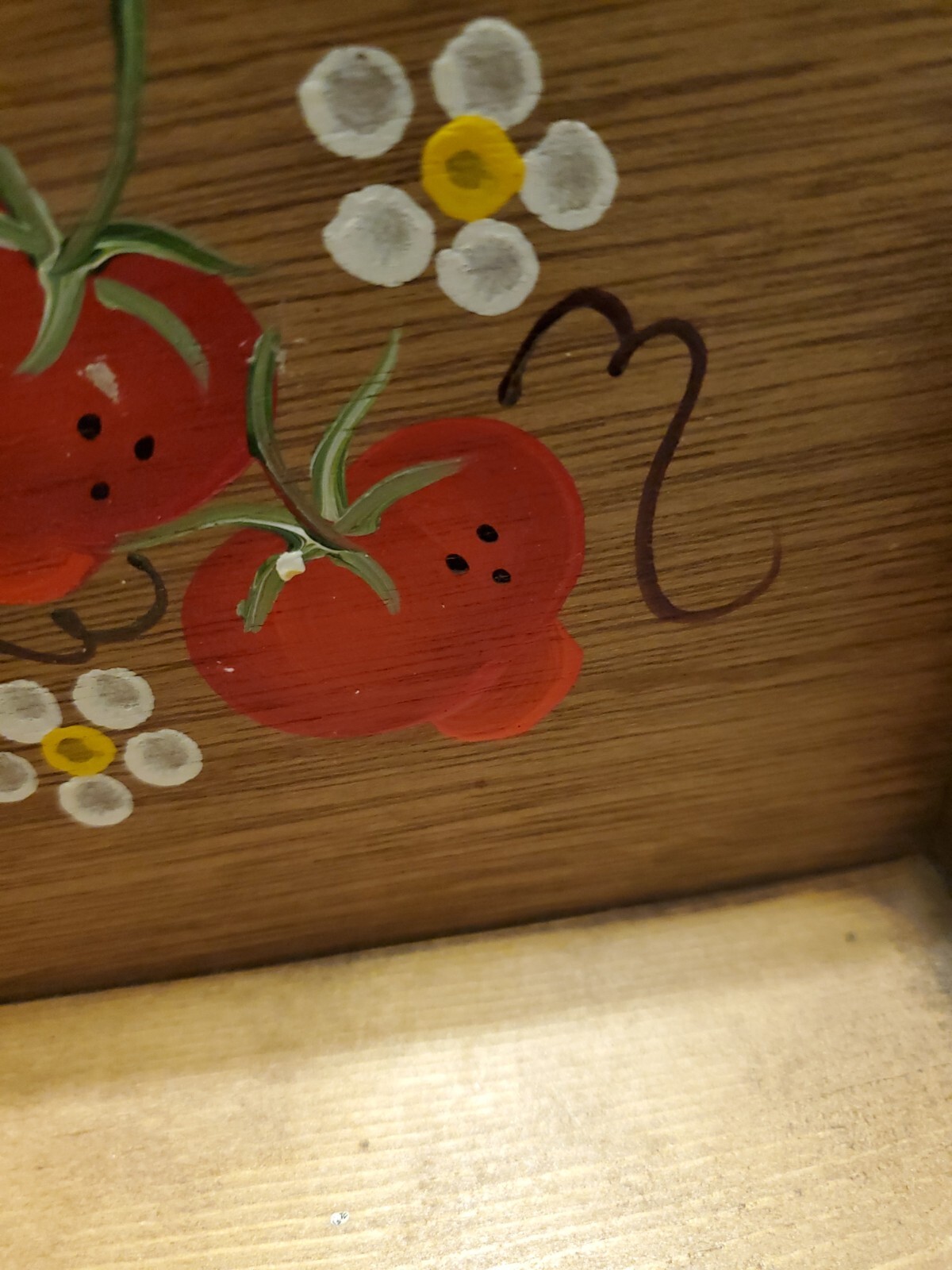 Vintage Hand Painted Wooden Bench Strawberries | eBay