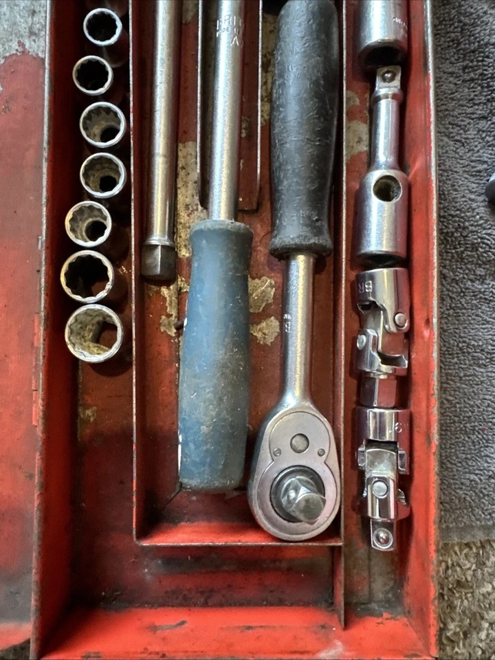 GENUINE VINTAGE BRITOOL 1/4” DRIVE SOCKET SET IMPERIAL /AF & BA 28 ...