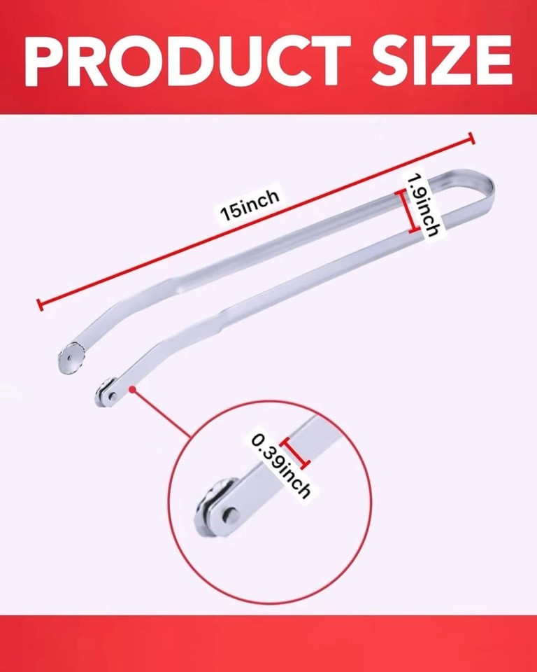 Premium BBQ Sausage Turning Tongs, 15-inch Long Handle Stainless Steel ...