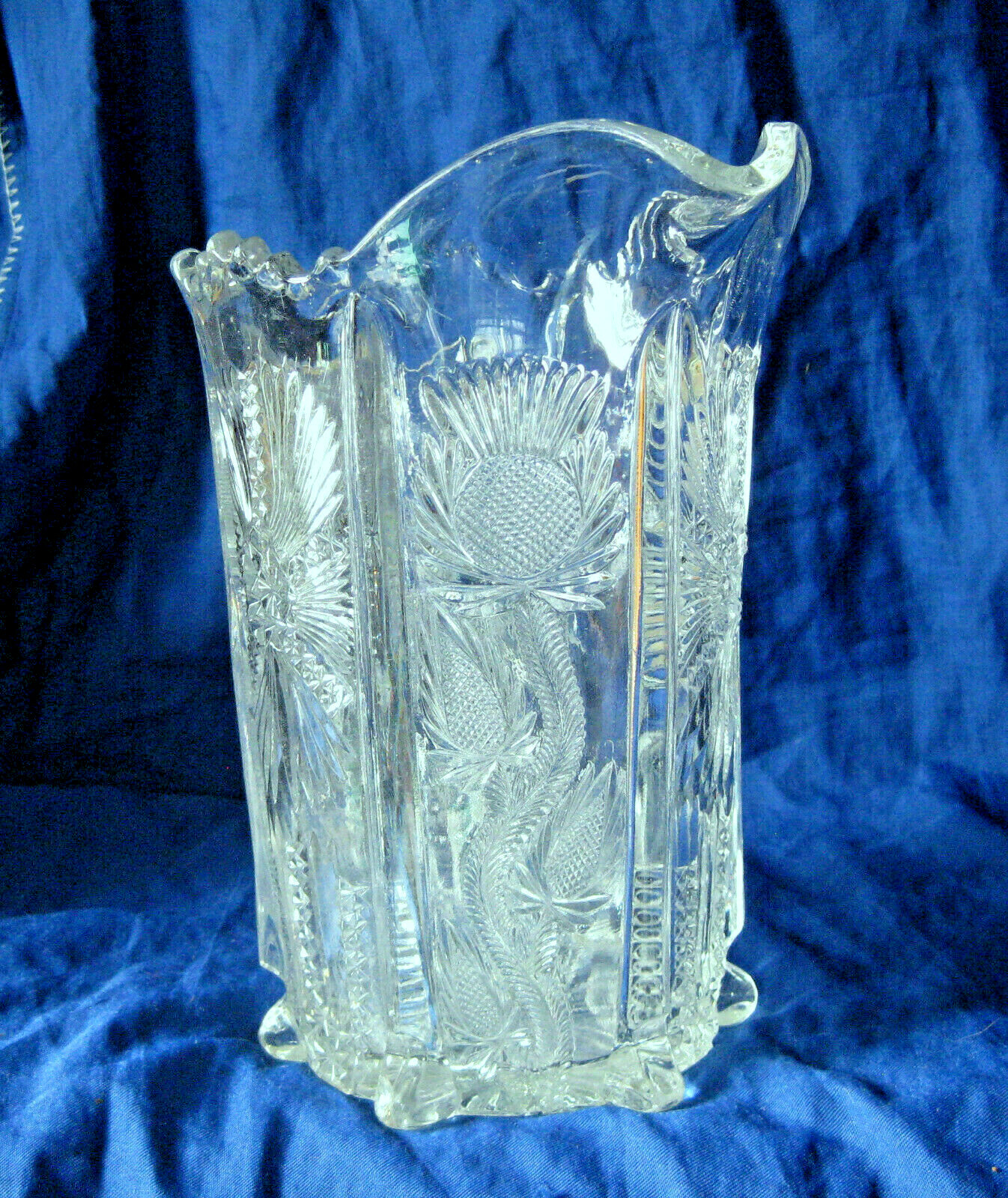 Thistle Pattern Glass Pitcher