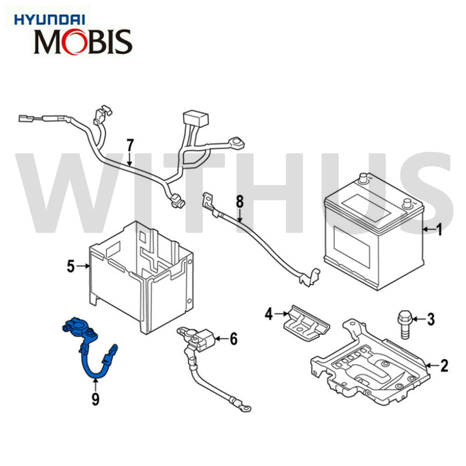 OEM 371803X001 Battery Negative Cable for 2011-2013 Elantra Hyundai ...