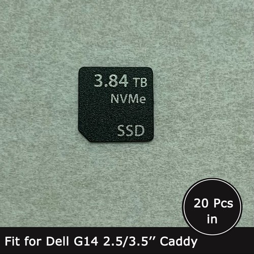 20pc of 3.84TB NVMe SSD NVMe caddy label sticker for dell G14 SFF LFF ...