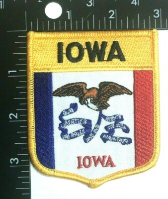 EMBROIDERED IOWA STATE FLAG SHIELD PATCH (FL-1) | eBay